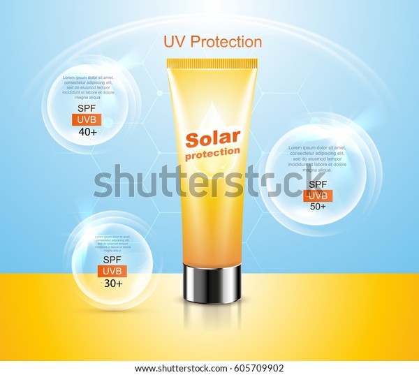 Sunscreen Advertising Poster Information Uv Protection Stock Vector ...