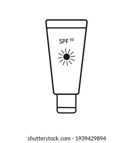 Sunscreen Icon Spf 50 Sun Protection Stock Vector (Royalty Free ...