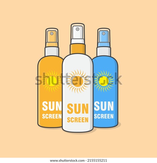 Sunscreen Spray Cartoon Vector Illustration Sun: เวกเตอร์สต็อก (ปลอดค่า ...