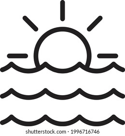 Sunset Icon Vector Sunset Line Style Stock Vector (Royalty Free ...