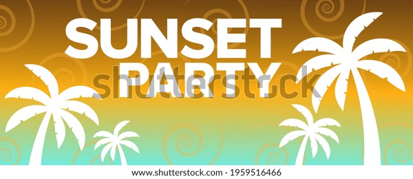 Sunset Party Banner Background Design Stock Vector (Royalty Free ...