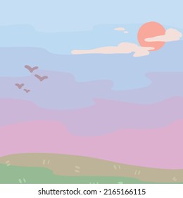 Sunset Pastel Sky Stock Vector (Royalty Free) 2165166115 | Shutterstock