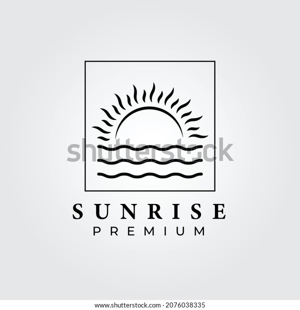 Sunset Sunrise Line Art Icon Vector Stock Vector (Royalty Free ...