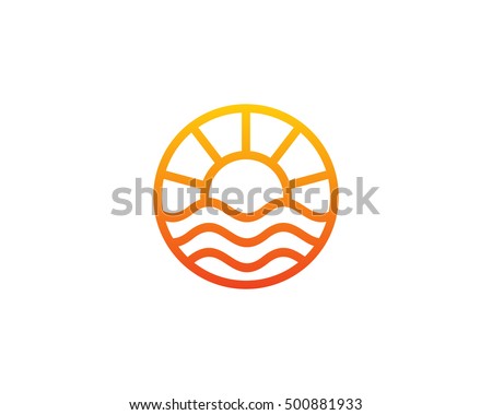 Sunset Sunrise Logo Design Template Stock Vector (Royalty Free ...