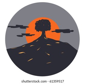 Sunset Vector 2d Illustration Hand Drawn Stock Vector (Royalty Free ...