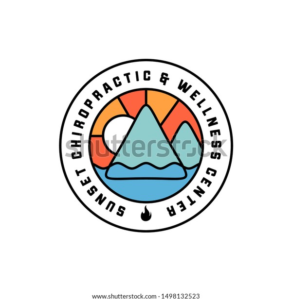 Sunset Wellness Badge Design Badges Logo Stock Vector (Royalty Free ...