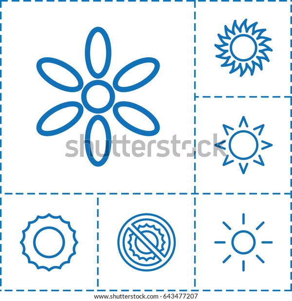 Sunshine Icon Set 6 Sunshine Outline Stock Vector (Royalty Free ...