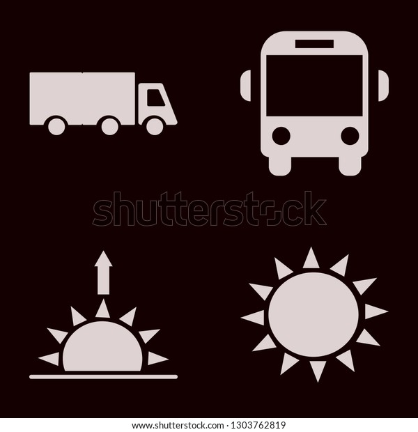 Sunshine Icon Set Sun School Bus Stock Vector (Royalty Free) 1303762819 ...