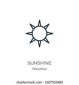 Sunshine Icon Thin Linear Sunshine Outline Stock Vector (Royalty Free ...