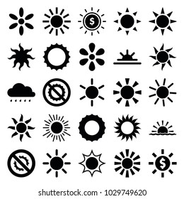 Sunshine Icons Set 25 Editable Filled Stock Vector (Royalty Free ...