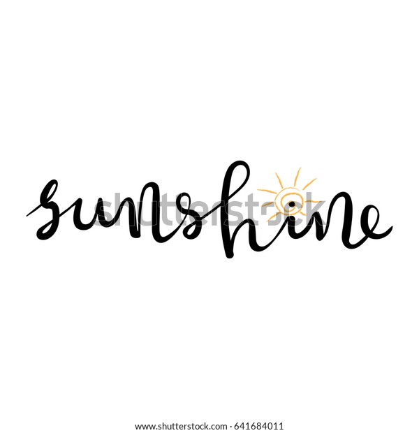 Sunshine Word Vector Hand Lettering Sunshine: vector de stock (libre de ...