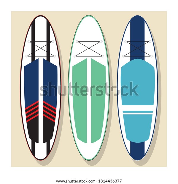 Sup Stand Paddle Board Design Stock Vector (Royalty Free) 1814436377 ...
