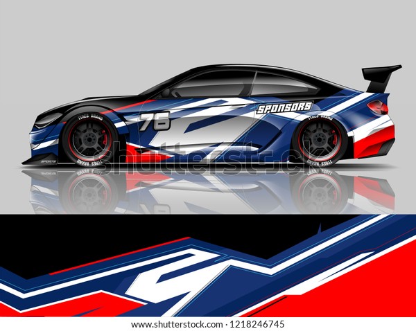 Super Car Wrap Design Vector Graphic Stock Vector (Royalty Free) 1218246745