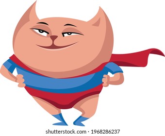 Super Cat Cartoon Funny Superhero Vector Stock Vector (Royalty Free ...