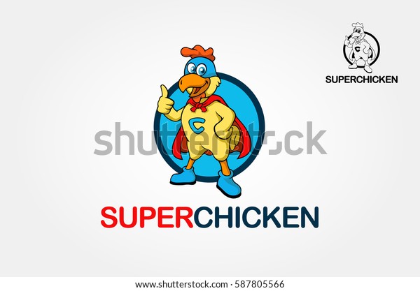 Super Chicken Logo Cartoon Character Vector Stock Vector (Royalty Free ...
