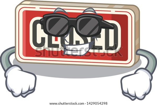 Super Cool Closed Sign Character Shape Stock Vector (Royalty Free ...