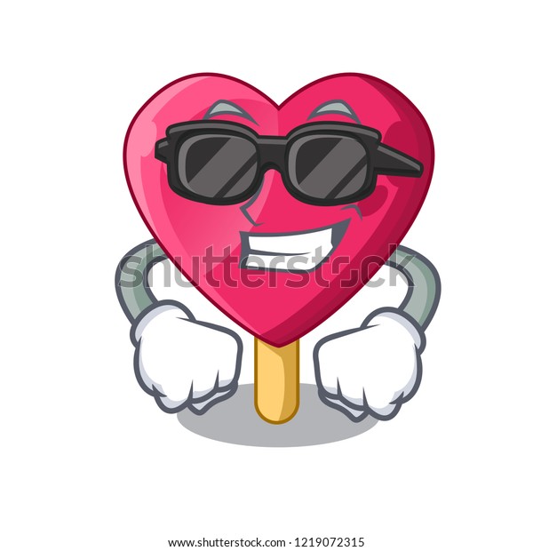Super Cool Heart Character Ice Cream Stock Vector (Royalty Free ...