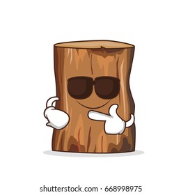 Super Cool Tree Trunk Character Cartoon Stock Vector (Royalty Free ...