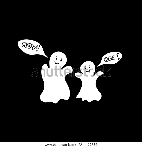 Super Cute Kids Ghosts Characters Vector Stock Vector (Royalty Free ...