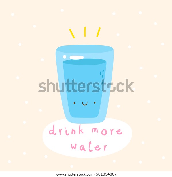 Super Cute Vector Illustration Water Glass Stock Vector (Royalty Free ...