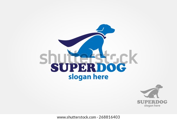 Super Dog Vector Logo Cartoon Blue Stock Vector (Royalty Free) 268816403