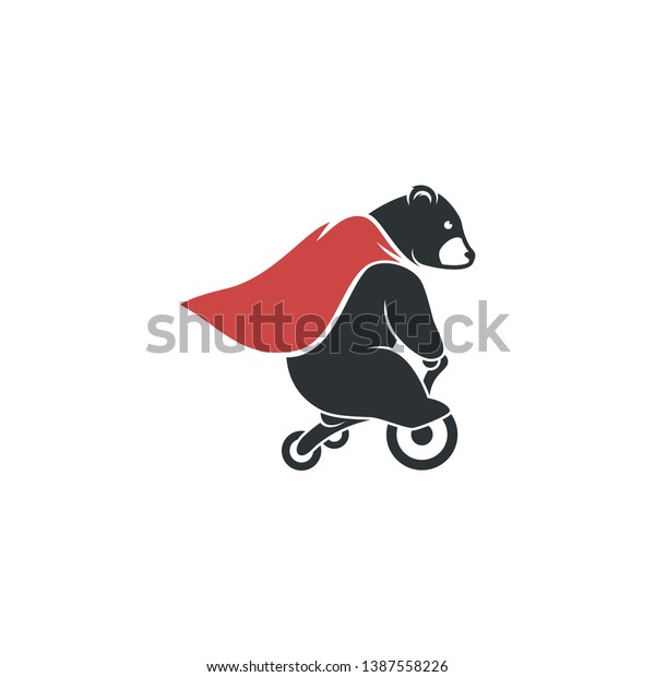 Super Funny Bear Logo Design Stock Vector (Royalty Free) 1387558226