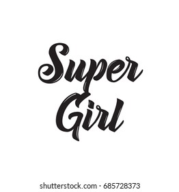 Super Girl Text Design Vector Calligraphy Stock Vector (Royalty Free ...