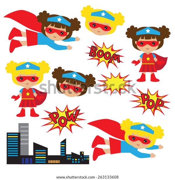 Super Girl Vector Illustration: vector de stock (libre de regalías ...