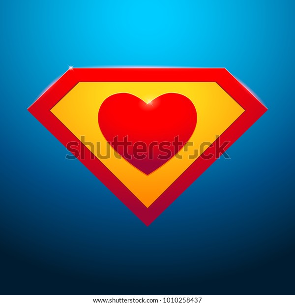 Super Heart On Blue Background Stock Vector (Royalty Free) 1010258437 ...