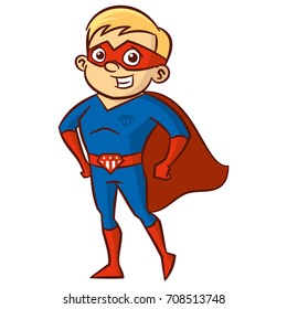 Vektor Stok Super Hero Man Cartoon Character Isolated (Tanpa Royalti ...