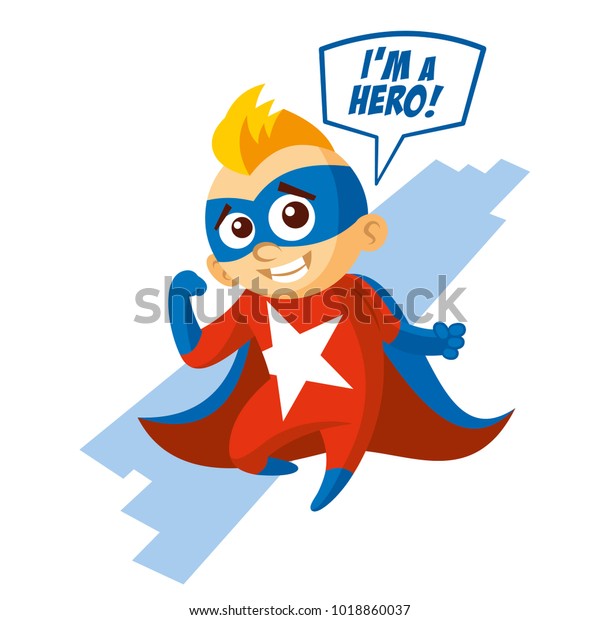 Super Hero Boy Cartoon Character Isolated Stock Vector (Royalty Free ...