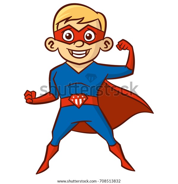 Super Hero Boy Cartoon Character Isolated Stock Vector (Royalty Free ...