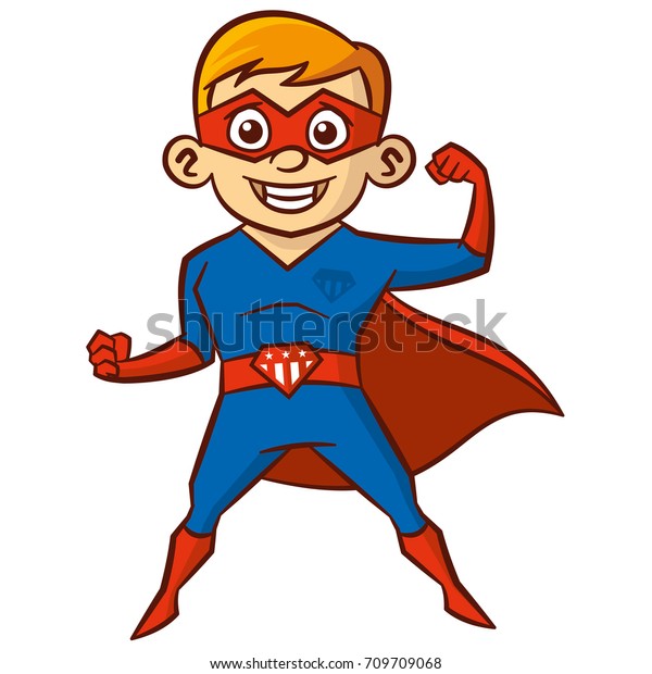 Super Hero Boy Cartoon Character Isolated Stock Vector (Royalty Free ...