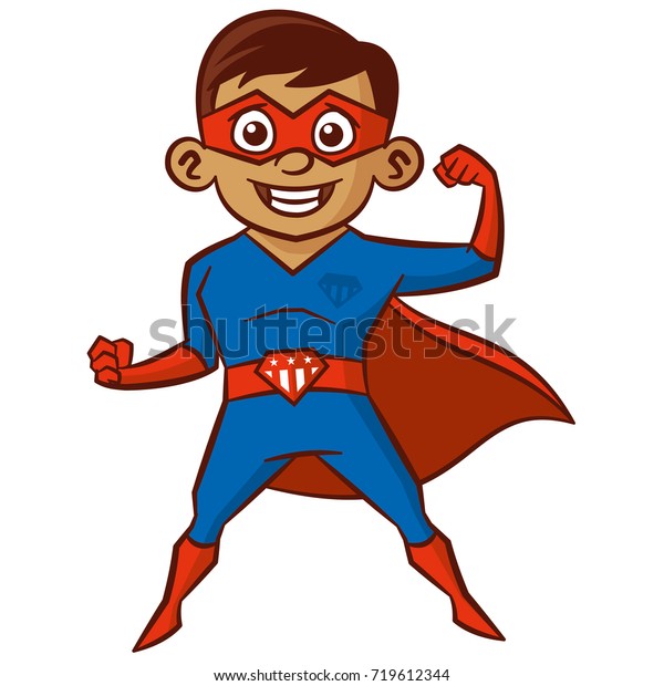 Super Hero Boy Cartoon Character Isolated Stock Vector (Royalty Free ...