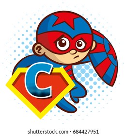 Super Hero Character Letter C Superhero Stock Vector (Royalty Free ...