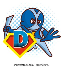 Super Hero Character Letter D Superhero Stock Vector (Royalty Free ...