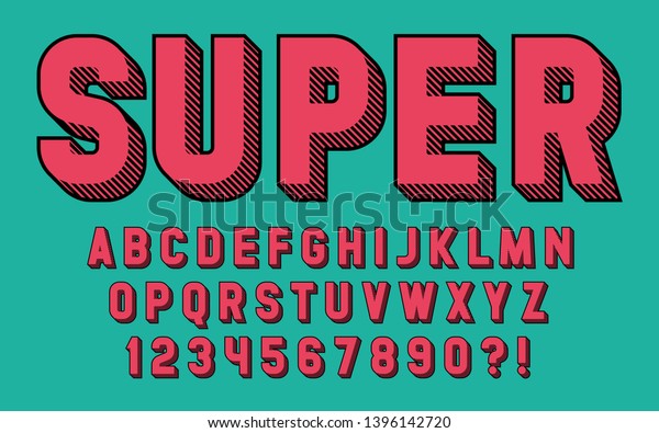 Super hero font 3d effect design letters and numbers Comic and cartoon ...