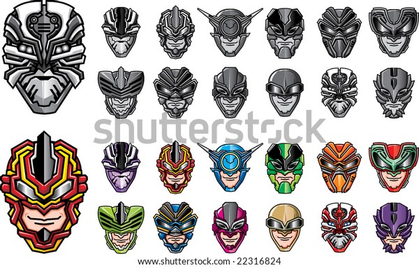 Super Hero Heads Set 2 Stock Vector (Royalty Free) 22316824