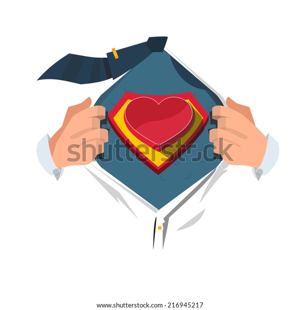 Vector de stock (libre de regalías) sobre super héroe con corazón ...