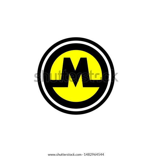 Super Hero Letter M Logo Circle Stock Vector (Royalty Free) 1482964544 ...