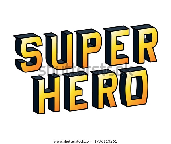 Super Hero Lettering Design Typography Retro Stock Vector (Royalty Free ...