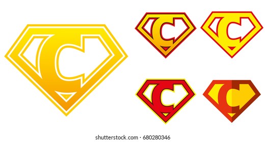Super Hero Logo Letter C Superhero Stock Vector (Royalty Free ...