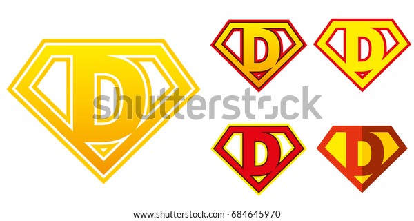 Super Hero Logo Letter D Superhero: Stock-Vektorgrafik (Lizenzfrei ...