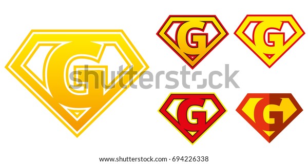 Super Hero Logo Letter G Superhero 库存矢量图（免版税）694226338