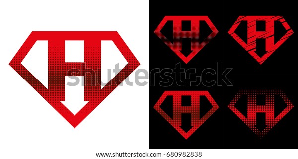 Super Hero Logo Letter H Superhero Stock Vector (Royalty Free ...