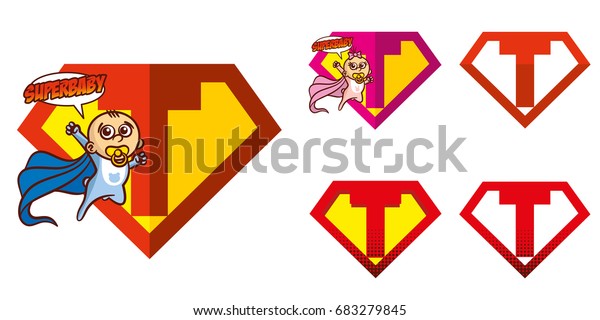Super Hero Logo Letter T Superhero Stock Vector (Royalty Free) 683279845