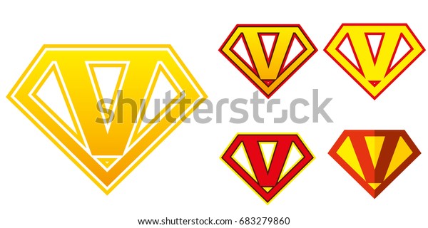 Super Hero Logo Letter V Superhero Stock Vector (Royalty Free) 683279860