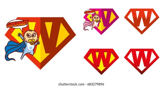Super Hero Logo Letter W Superhero Stock Vector (Royalty Free ...