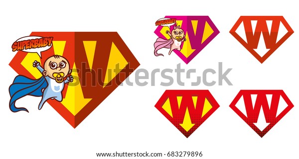 Super Hero Logo Letter W Superhero Stock Vector (Royalty Free ...