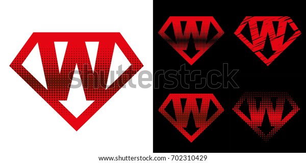 Super Hero Logo Letter W Superhero Stock Vector (Royalty Free) 702310429